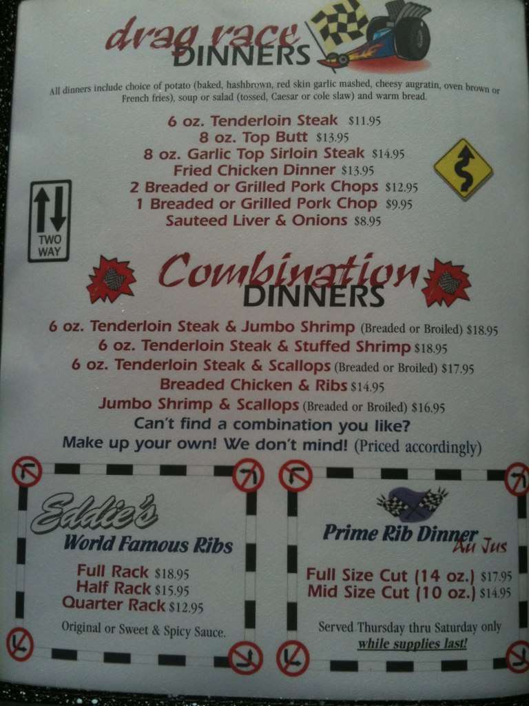 Menu at Eddie's World Famous Ribs pub & bar, Superior