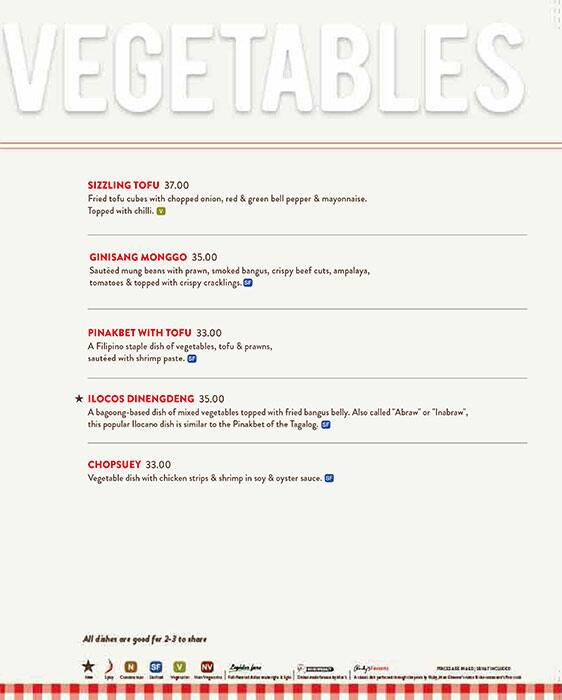 Menu at MOE Chinese Food restaurant, Dubai