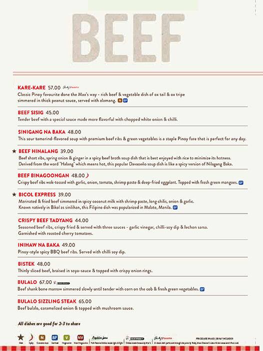 Menu at MOE Chinese Food restaurant, Dubai