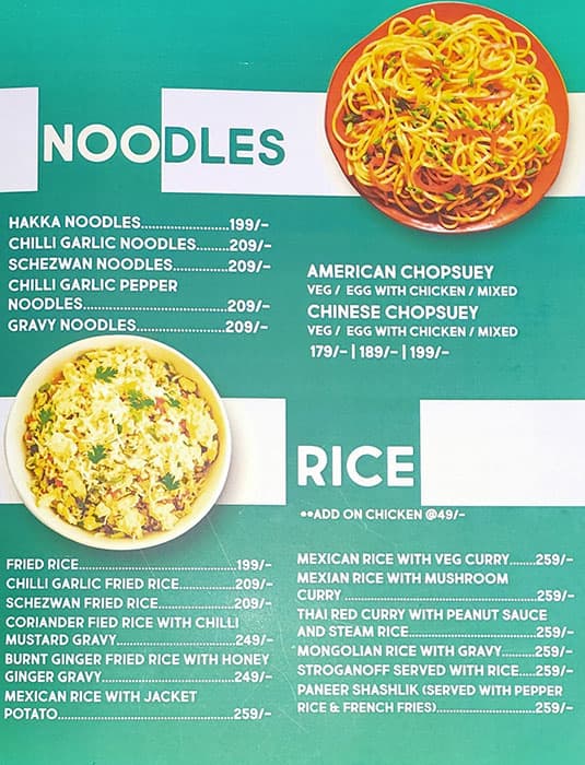 Menu at The Loop Cafe & Restaurant, Kolkata