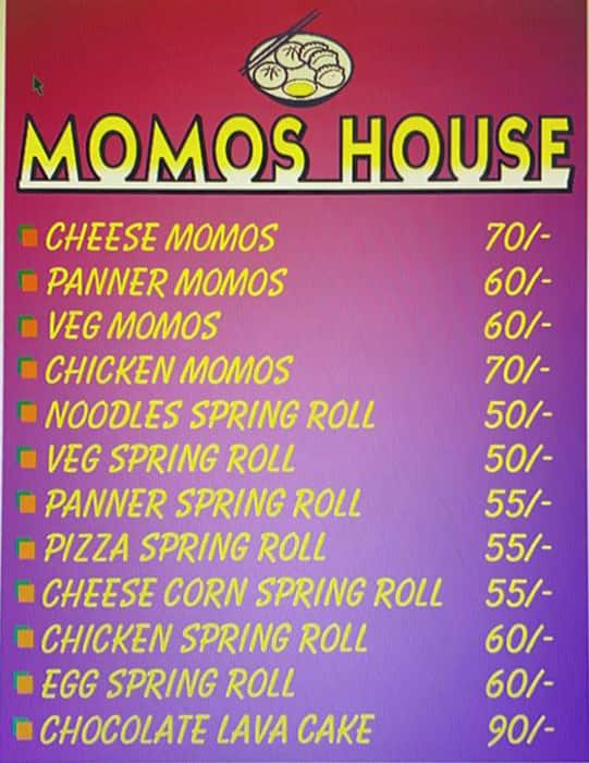 Menu of Momo House, Lonavala, Pune