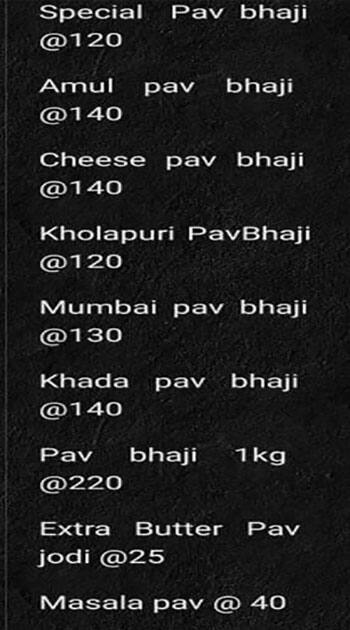 Menu of Garwa Pav Bhaji Nx, Hadapsar, Pune