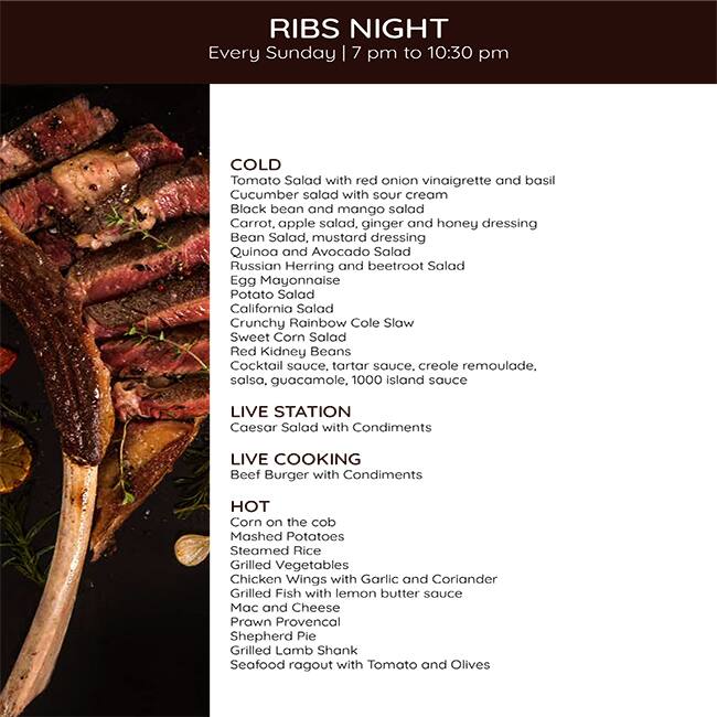 Menu of AOC International Buffet - Sofitel Dubai Jumeirah Beach ...