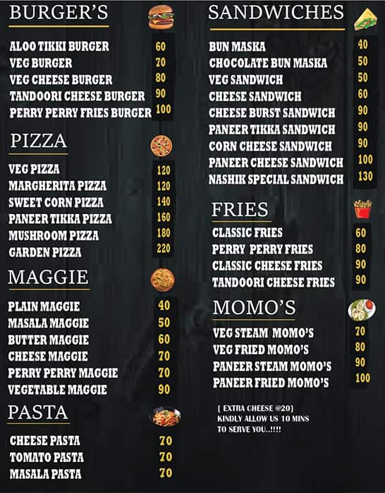 Menu of The Nashik Restro & Cafe, Satpur, Nashik