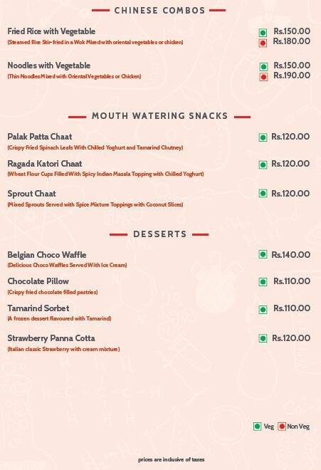 Menu at The Food Lab, Bengaluru, 353