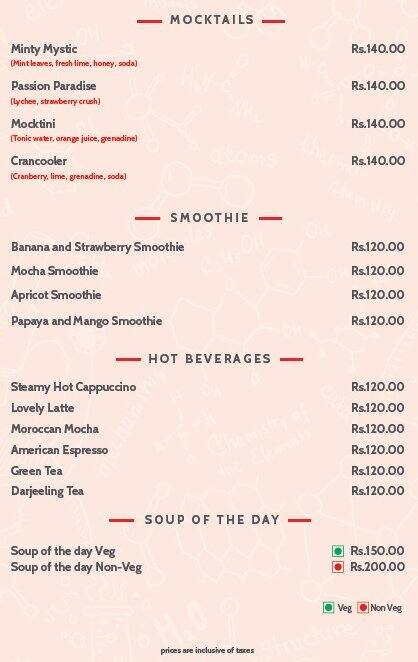 Menu at The Food Lab, Bengaluru, 353