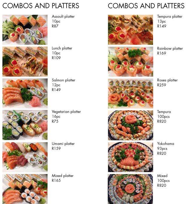 Menu at Umami Sushi restaurant, Cape Town, Imhoff farm 51 - 100 pax