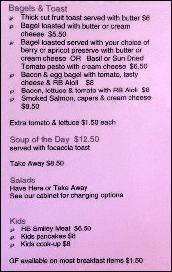Menu at Reality Bites Cafe & Catering, Christchurch
