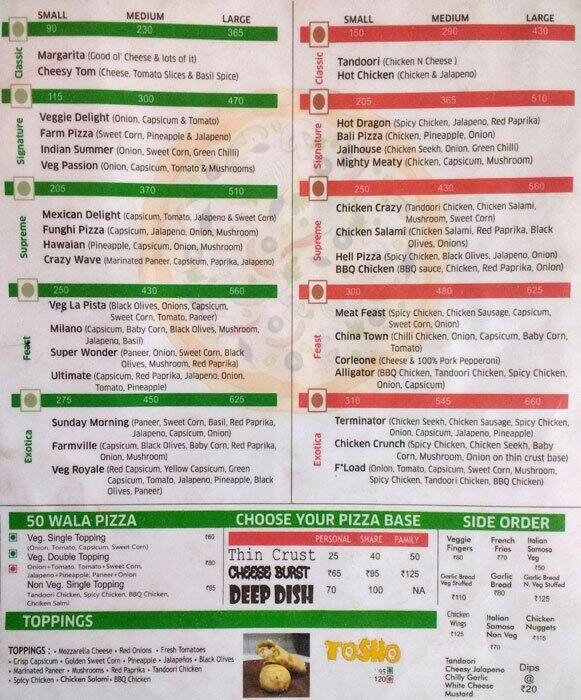 Vip Pizza Menu, Menu for Vip Pizza, Sector 44, Chandigarh - Zomato
