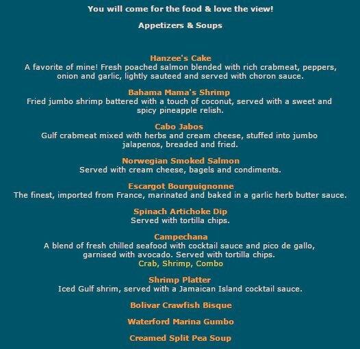 Menu at Sundance Grill II restaurant, Kemah, 800 Mariners Dr