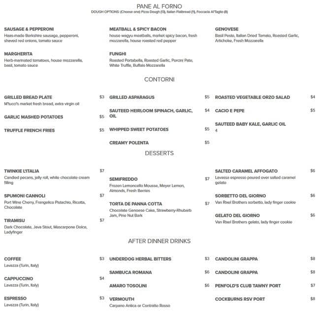 Menu at M'Tucci's Market And Pizzeria, Albuquerque, Winter Haven Dr NW