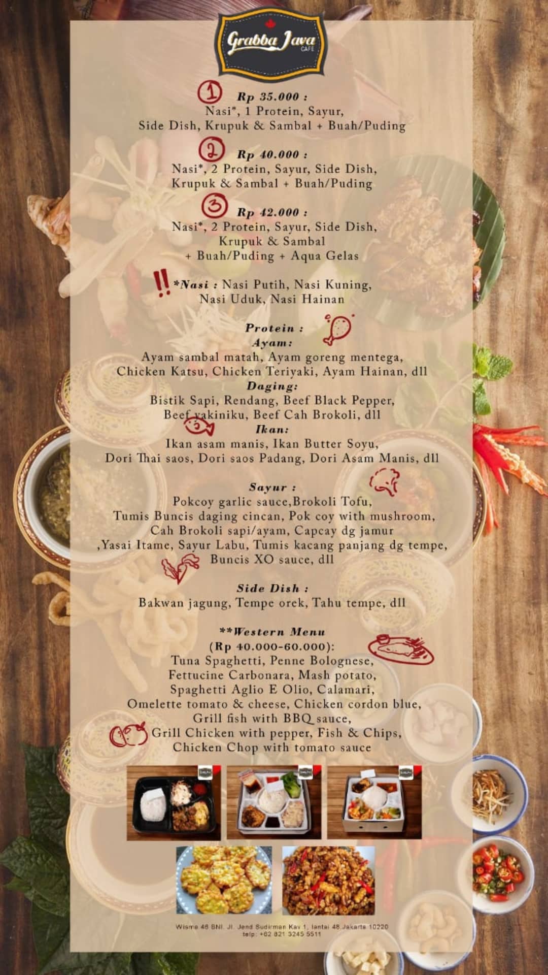 Menu at Grabba Java cafeteria, South Jakarta, 10