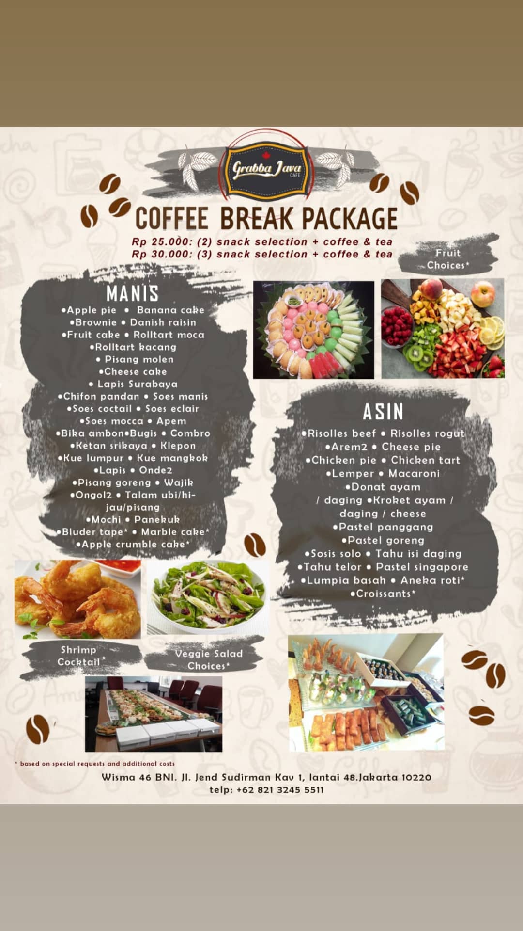 Menu at Grabba Java cafeteria, South Jakarta, 10