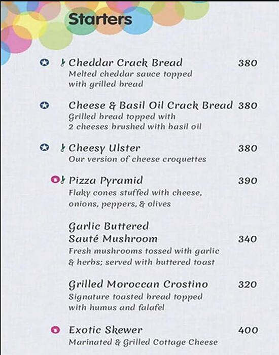 Menu of Rangeen, Ambavadi, Ahmedabad