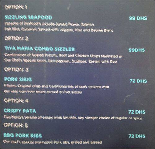 Menu at VR Maroosh Lebanese Restaurant, Dubai