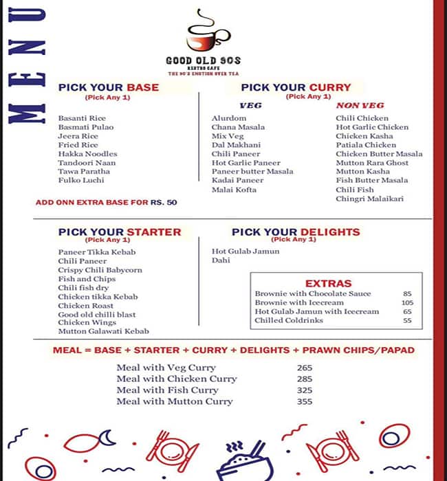 Menu of Good Old 90s Restro Cafe, Barasat, Kolkata