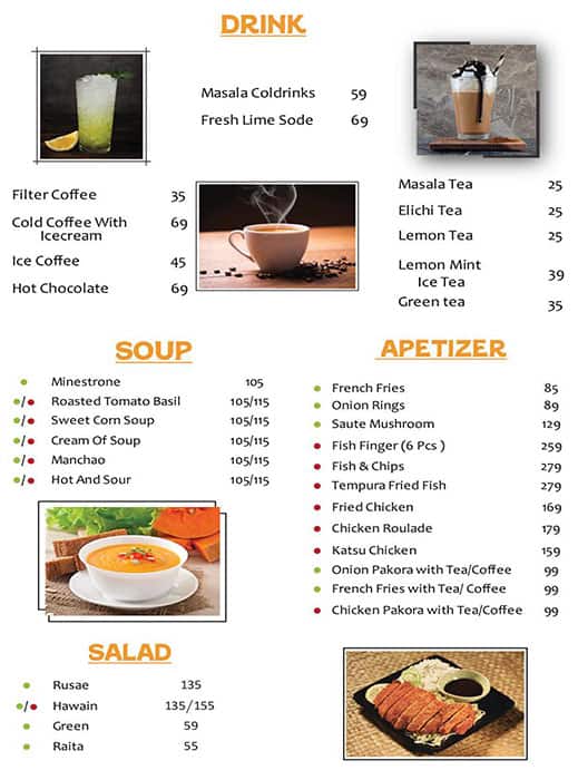 Menu of Good Old 90s Restro Cafe, Barasat, Kolkata