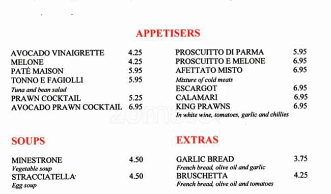 Menu at Baraka Restaurant London, London