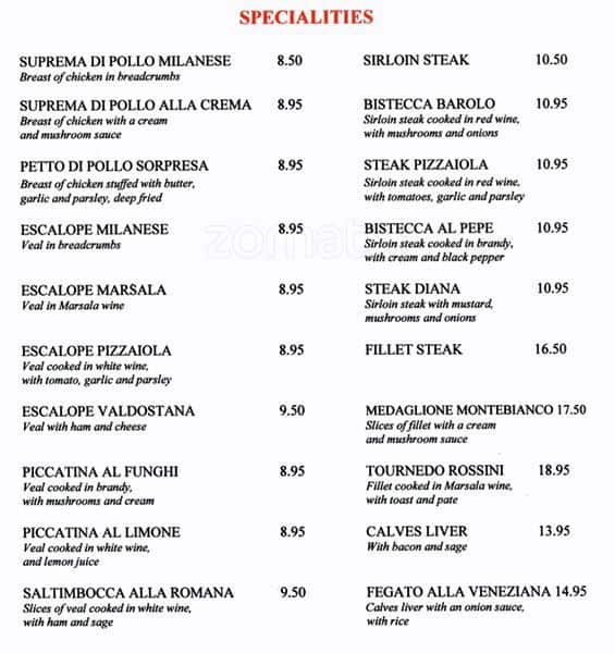 Menu at Baraka Restaurant London, London