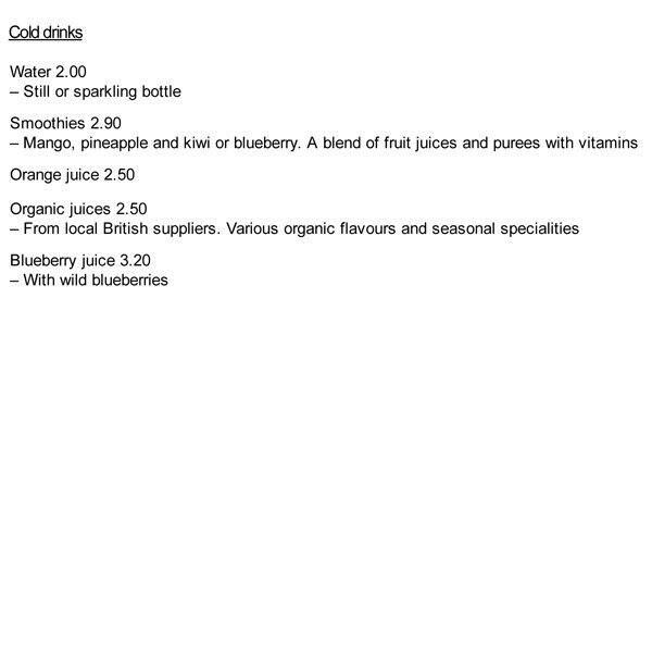 Menu at Nordic Bakery, London, 37b New Cavendish St