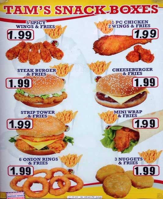 Menu at Tams Peri Peri Chicken restaurant, Northwood, 78 Joel St