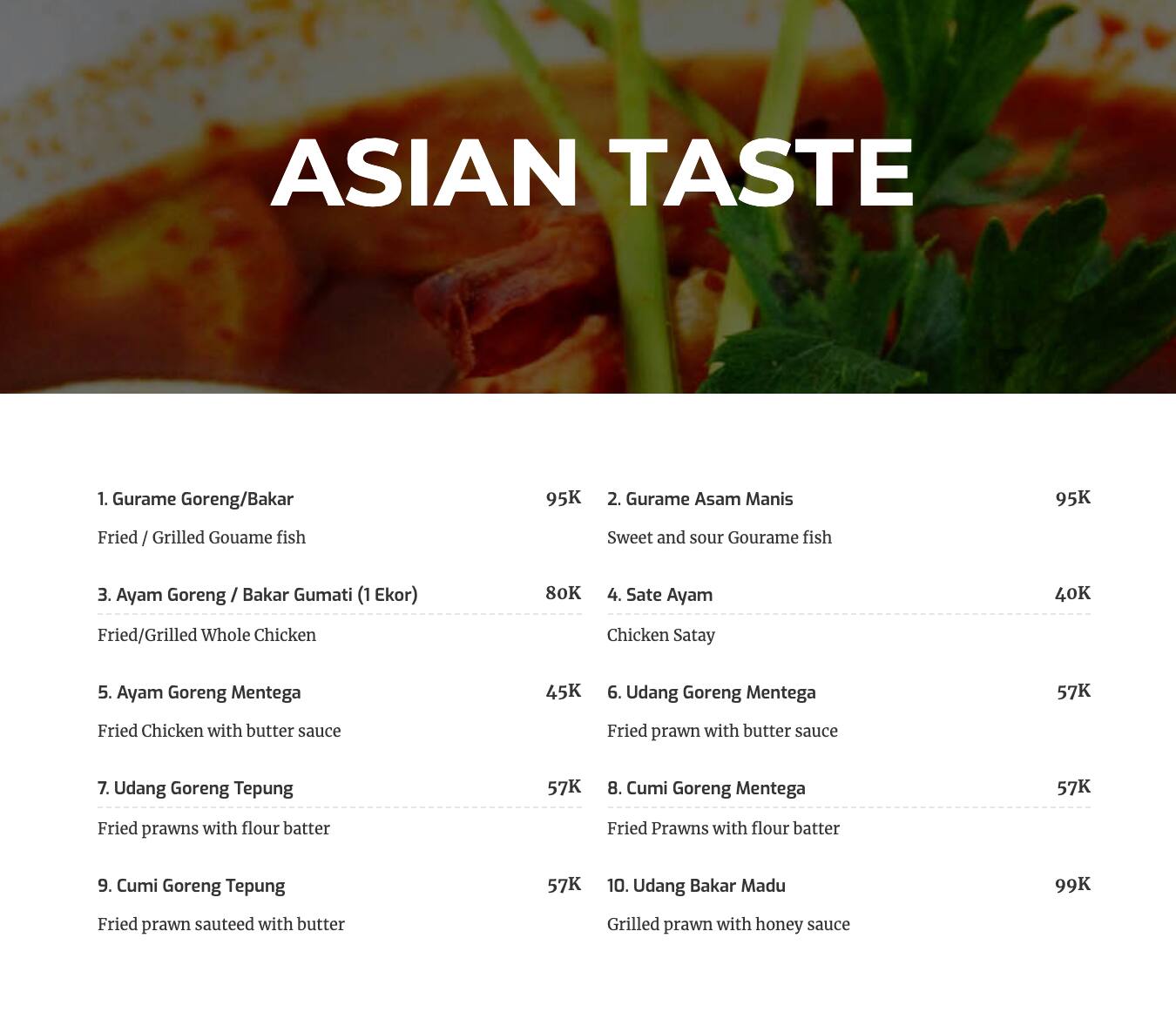 Menu at Bukit Gumati Batutulis restaurant, Bogor, Jalan Saleh ...