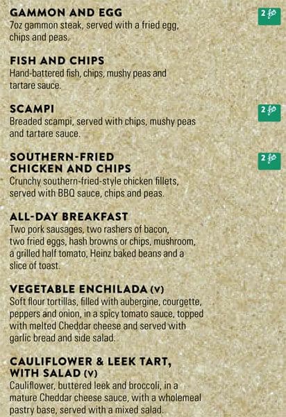 Menu at The Ark pub & bar, Glasgow