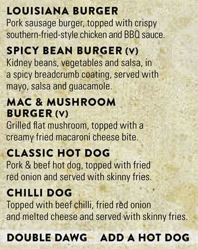 Menu at The Ark pub & bar, Glasgow