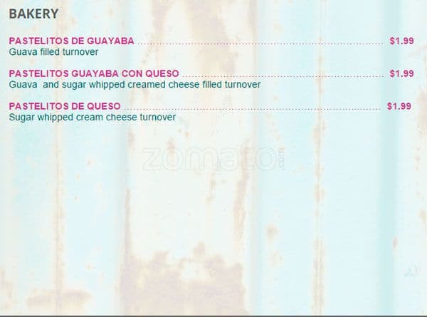 Menu at The Latin Pig Cuban Restaurant, Plano