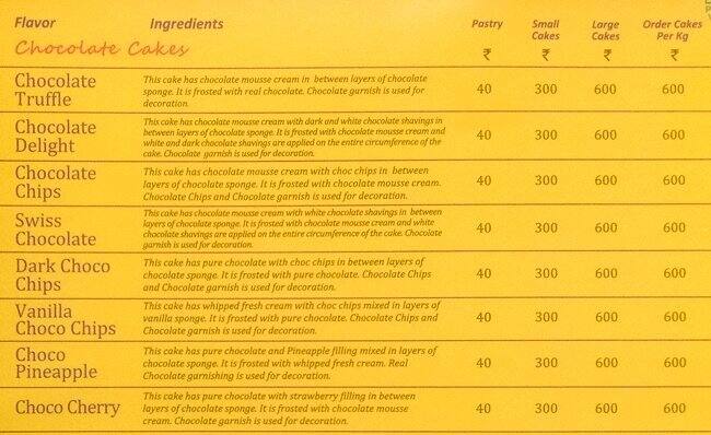 The Cake World Menu, Menu for The Cake World, New Panvel, Navi Mumbai ...