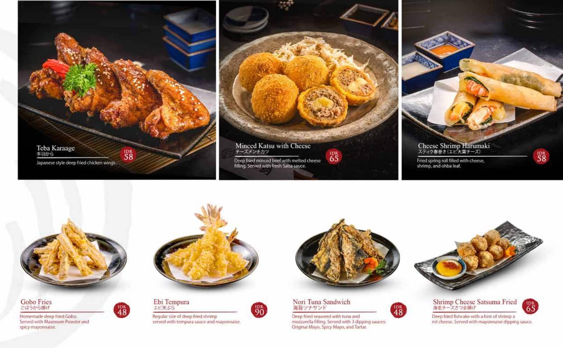 Menu at Bijin Nabe restaurant, South Jakarta