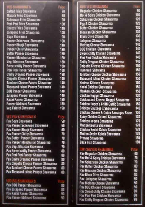 Shawarma Heaven Menu, Menu for Shawarma Heaven, Malad West, Mumbai - Zomato
