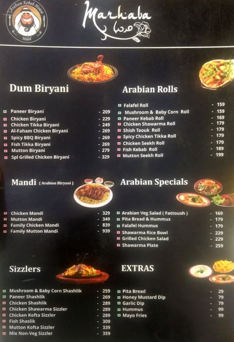 Marhaba Menu, Menu for Marhaba, Bannerghatta Road, Bangalore - Zomato