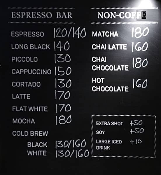 Menu at Toby's Estate Coffee Roasters cafe, Makati, Ground Floor