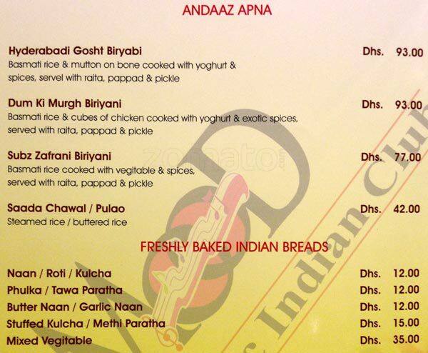 Menu at The Aqua Bar, Dubai, 67XM+J6G - Sheikh Rashid Rd