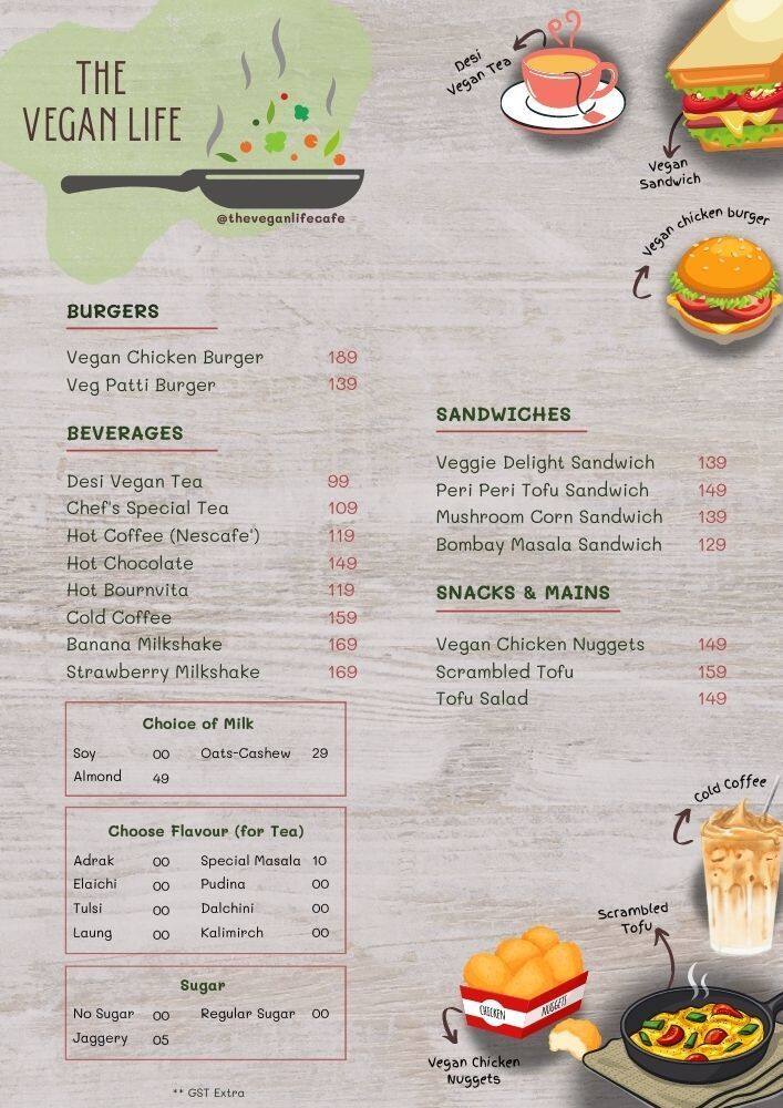 Menu at The Vegan Life Cafe, Pune, Shop No 8