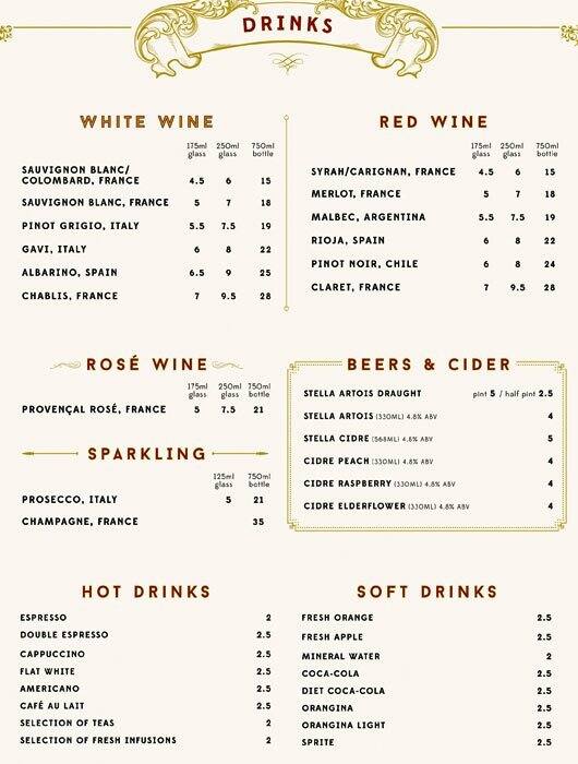 Menu at Café Rouge - London Euston (Rapide) restaurant, London