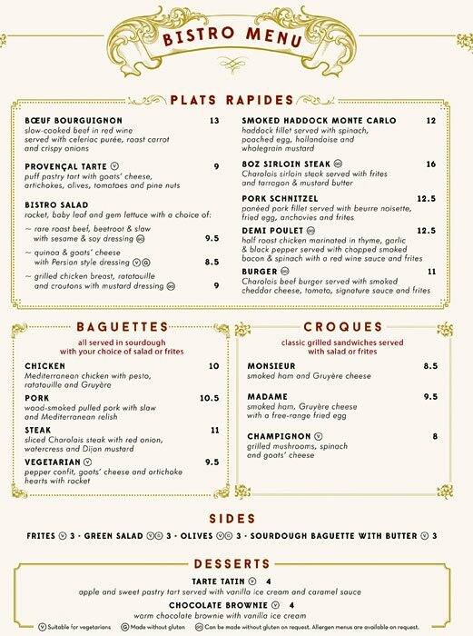 Menu at Café Rouge - London Euston (Rapide) restaurant, London