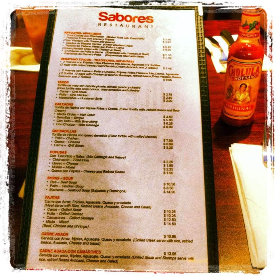 Sabores Restaurant Menu, Menu for Sabores Restaurant, Wheaton ...