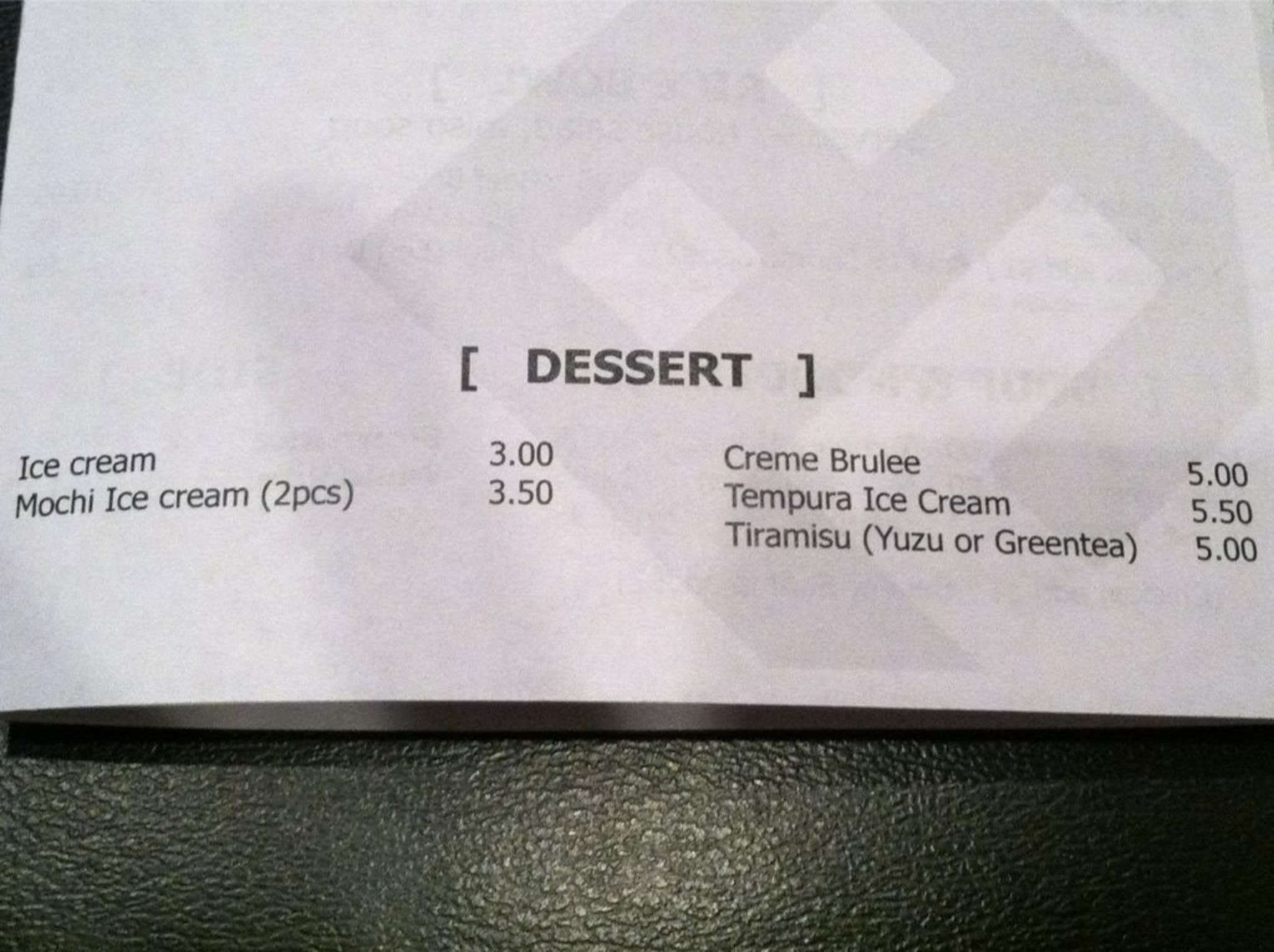 Menu at En Sushi & Robata Grill restaurant, Henderson