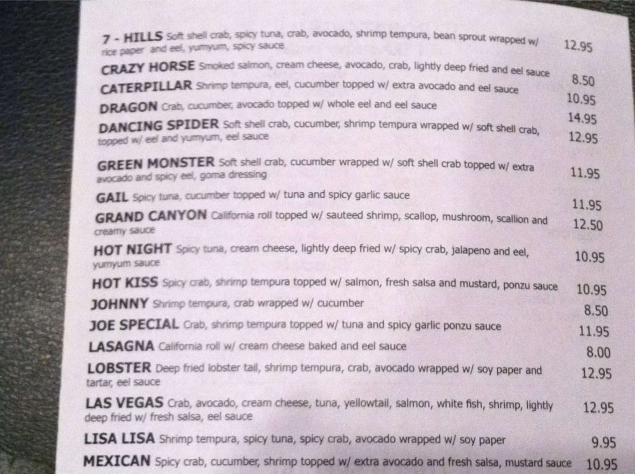 Menu at En Sushi & Robata Grill restaurant, Henderson