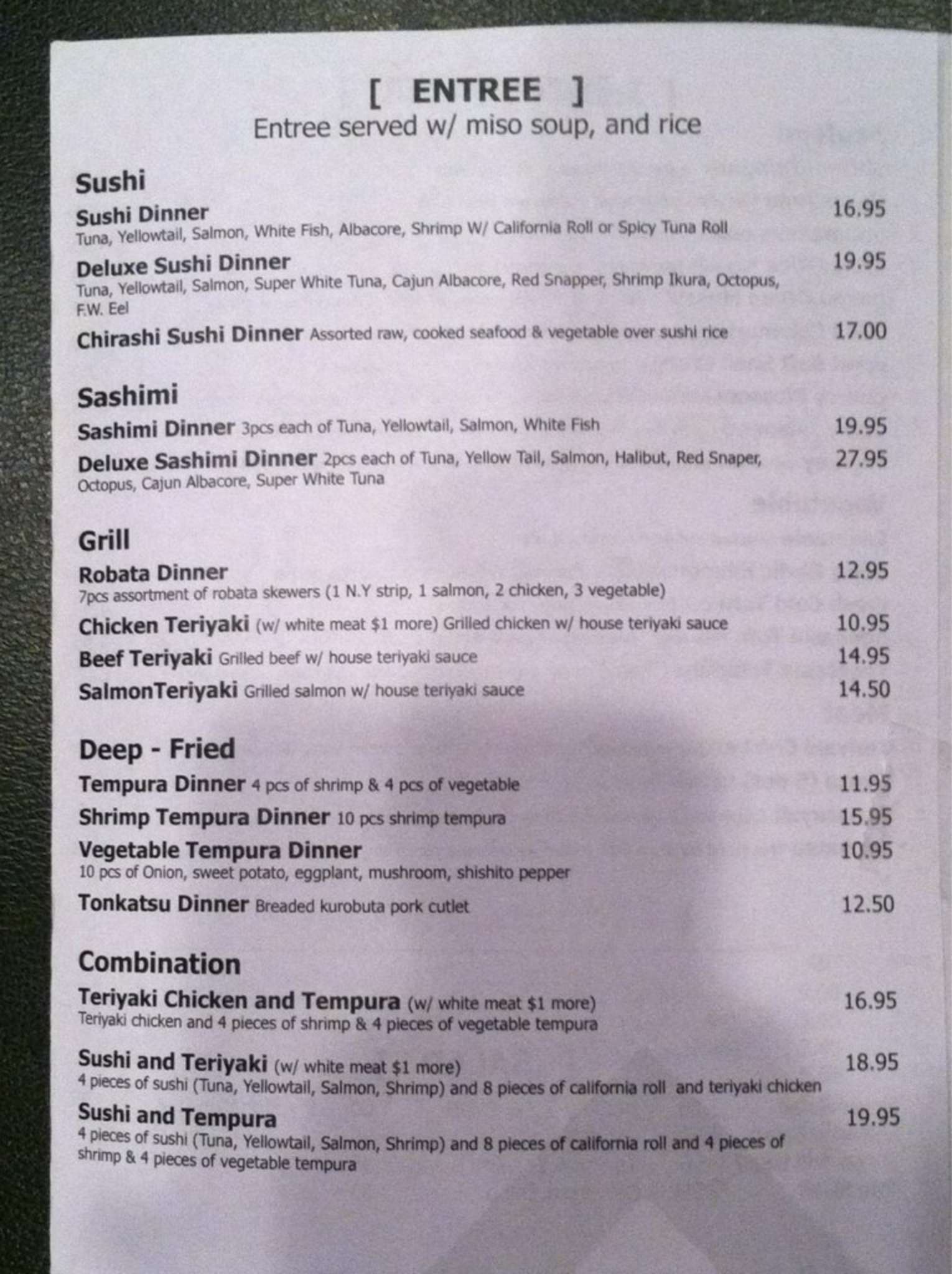 Menu at En Sushi & Robata Grill restaurant, Henderson
