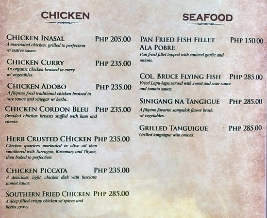 Menu at Roof Deck - Wellcome Hotel restaurant, Cebu City