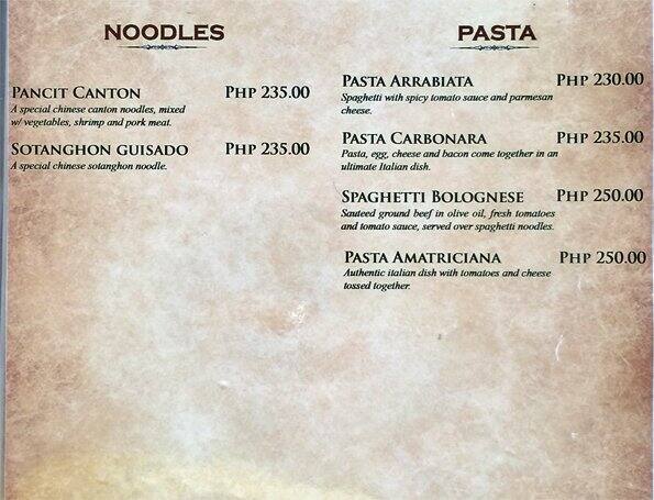 Menu at Roof Deck - Wellcome Hotel restaurant, Cebu City