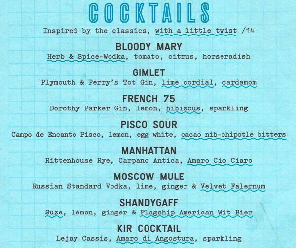 Menu at The Vine pub & bar, New York City
