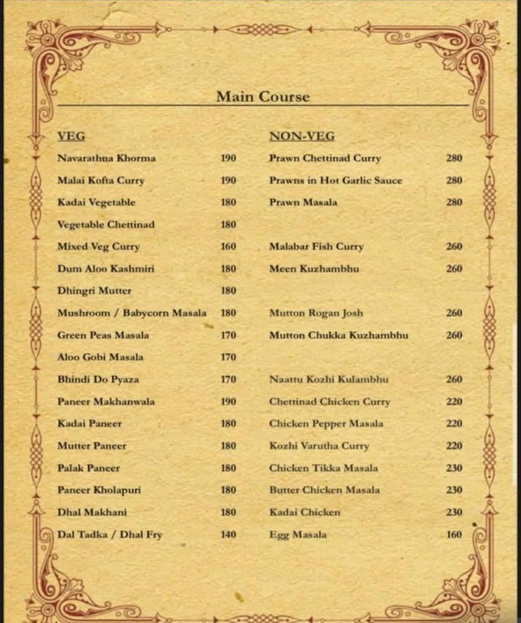 Menu at CTK Restaurants and Bakes, Coimbatore