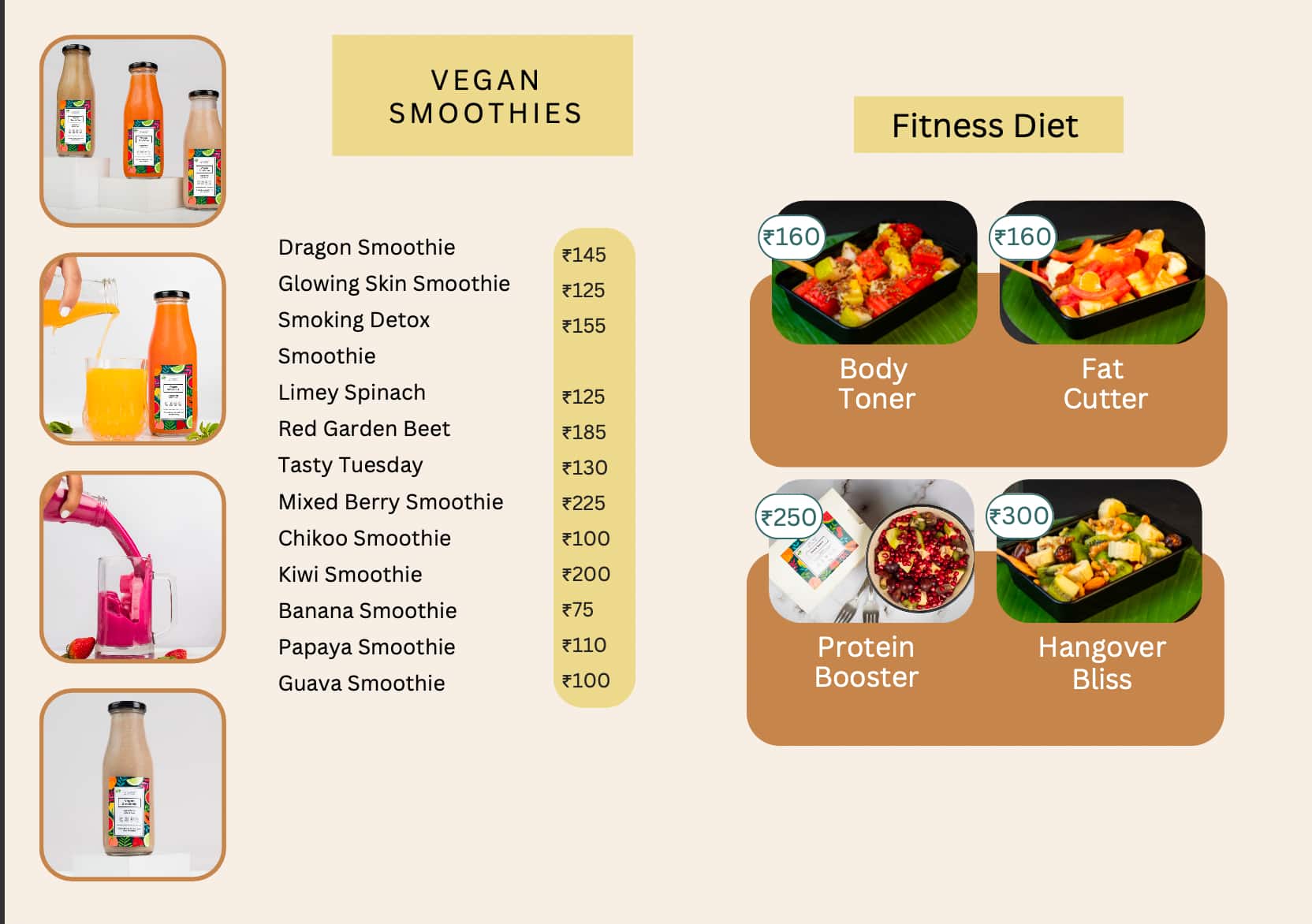 Menu of Falhari - A Fruitful Habit, Whitefield, Bangalore