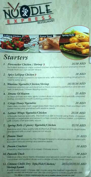 Noodle Express Menu, Menu for Noodle Express, Business Bay, Dubai - Zomato