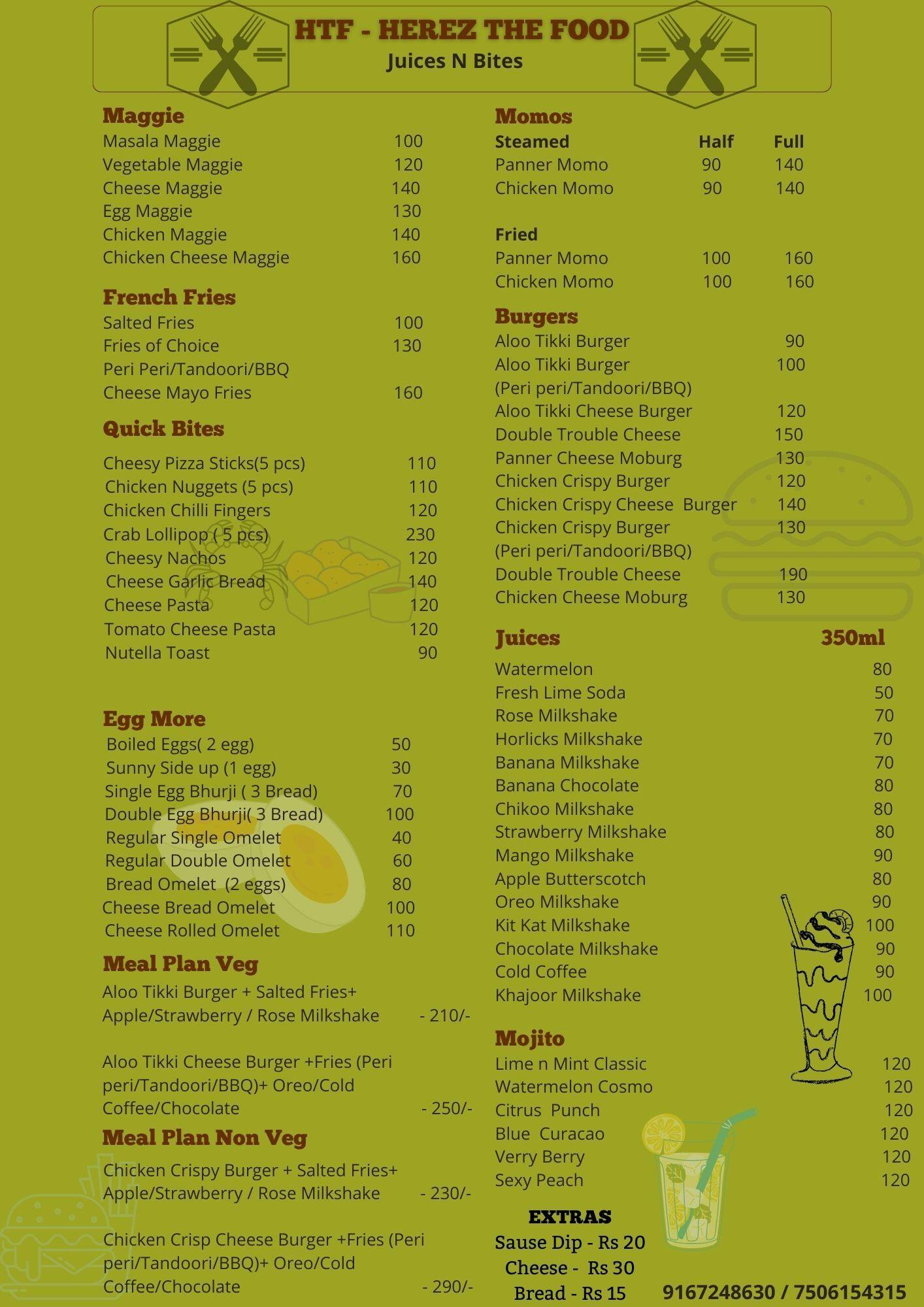 Menu of HTF - Here'z the Food, Dadar Shivaji Park, Mumbai