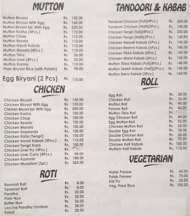 Manti Menu, Menu for Manti, Tollygunge, Kolkata - Zomato